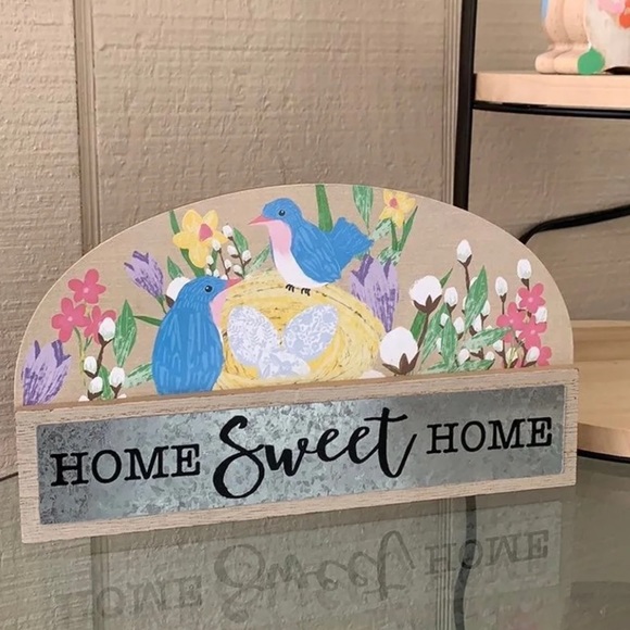 Accents | Home Sweet Home Spring Bluebird Decor Sign | Poshmark